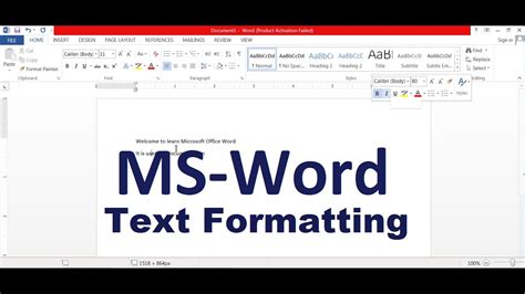 Microsoft Word Tutorial For Beginners Text Formatting Part 1 Youtube