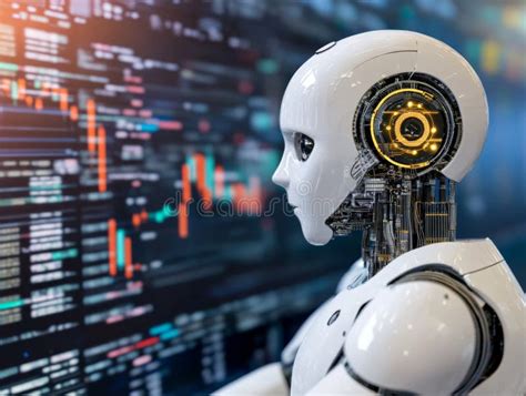 Ai Robot Analyzing Stock Market Data On Digital Display Stock Image Image Of Trading Brain
