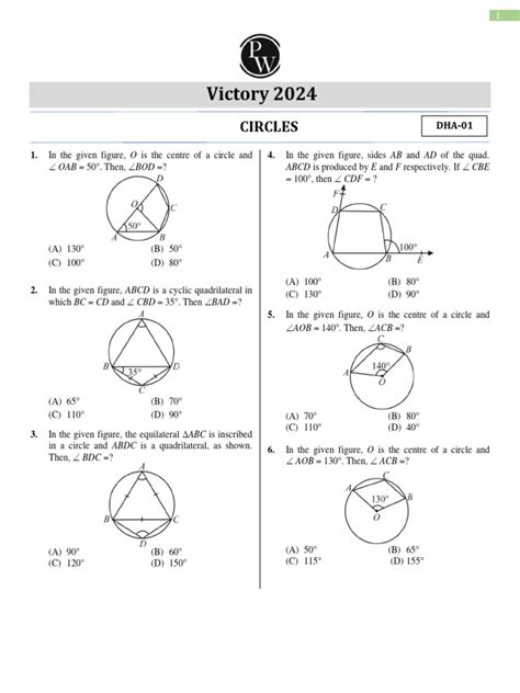 Circles Daily Home Assignment 01 Pdf Euclidean Plane Geometry Geometric Shapes