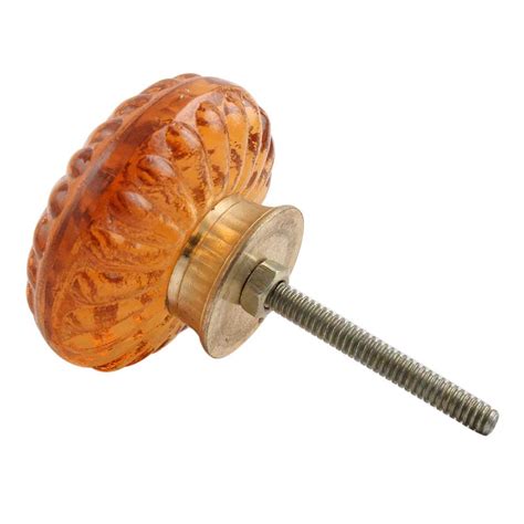 Amber Big Daisy Glass Cabinet Knobs