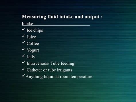 Intake And Output Chart PPT