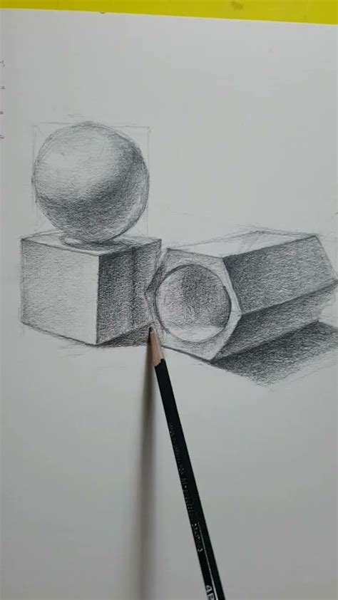 소묘 정육면체 원 육각기둥 명암넣기 Youtube