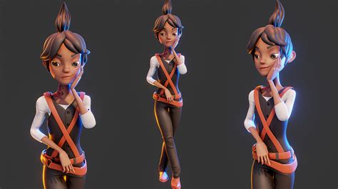 Rigged Blender 3d Character Dika Style 4 With Clothes Superhive Formerly Blender Market