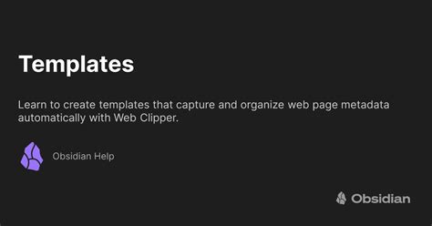 Templates Obsidian Help