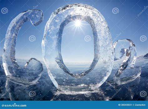 Icy Chemical Formula Of Carbon Dioxide Co2 Stock Image Image Of
