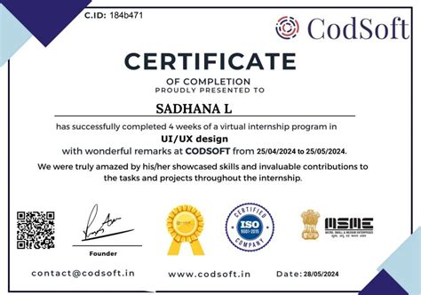 sadhana l on linkedin internship codsoft uiuxdesign