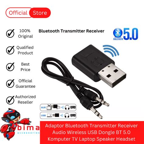 Jual Adaptor Bluetooth Transmitter Receiver Wireless Usb Dongle Bt 5 0 Pemancar Penerima Audio