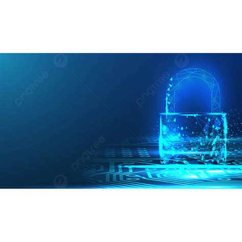 Lock Padlock Security Concept On Circuit Technology Background