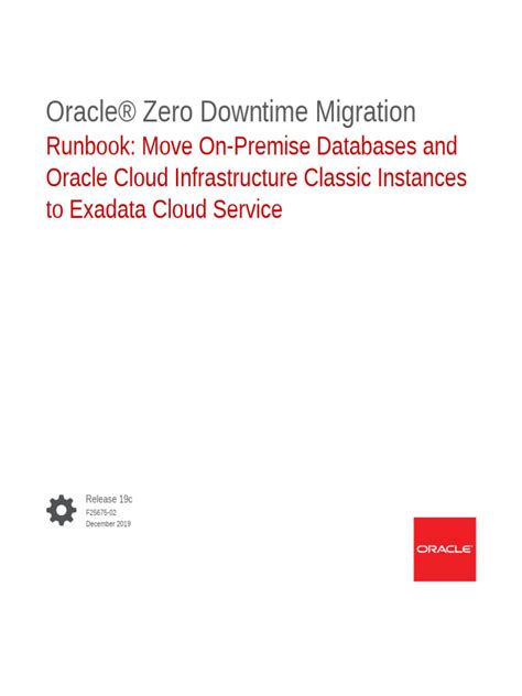 Runbook Move Premise Databases And Oracle Cloud Infrastructure Classic Instances Exadata Cloud