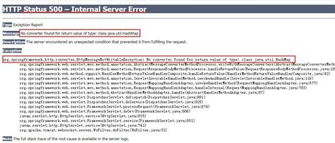 Springmvc 访问controller层出错：no Converter Found For Return Value Of Type Class Javautilhashmap