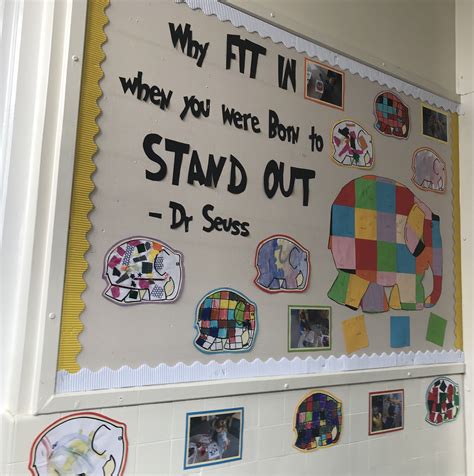 Elmer Display Eyfs Dr Seuss Born To Stand Out Classroom Displays Eyfs