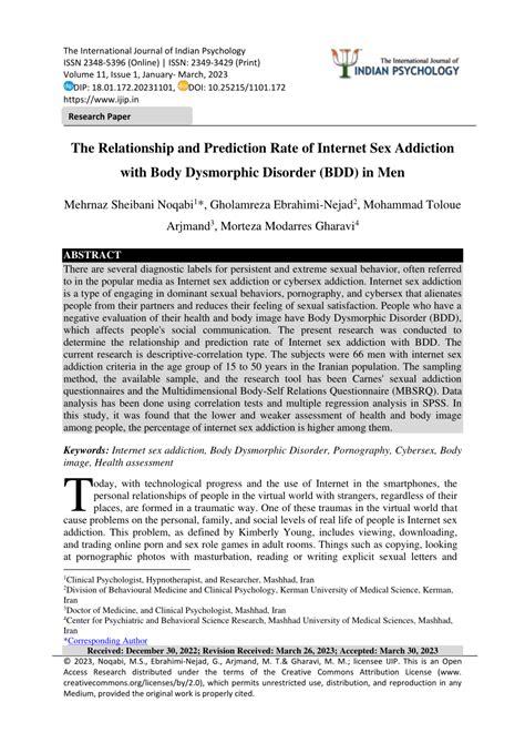 Pdf The Relationship And Prediction Rate Of Internet Sex Addiction