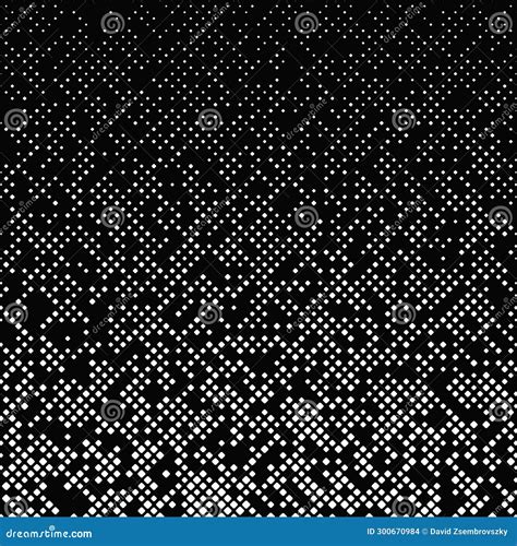 Geometrical Abstract Black And White Random Square Pattern Background Stock Illustration