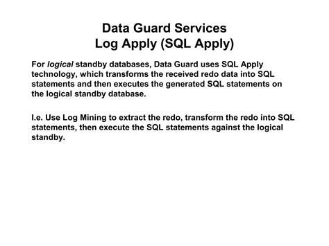 Oracle Dataguard Overview Ppt Databases Computer Software And Applications