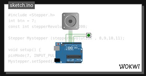 1 ควบคุมมอเตอร์สเต็ปเปอร์ด้วยปุ่มกด Wokwi Esp32 Stm32 Arduino