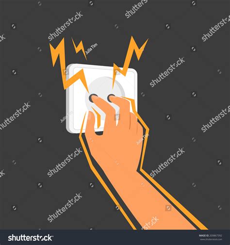 Human Sticks His Fingers Into Electrical Stock Vector Royalty Free 209867392 Shutterstock