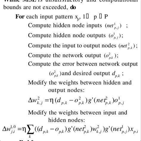 back propagation learning algorithm download scientific diagram