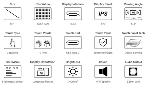 Raspberry Pi 10 1 Inch LCD HDM Display Capacitive TouchScreen 10 1EP CAPLCD 1920x1200 For Jetson