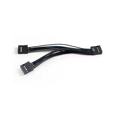 电脑主板usb2 0 9针转双9针一分二9pin转双9usb插针一分二杜邦分接线主板pin接口扩展hub集线器 虎窝淘