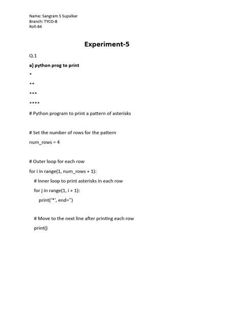 Experiment 5 Programs Pdf Computer Programming Control Flow