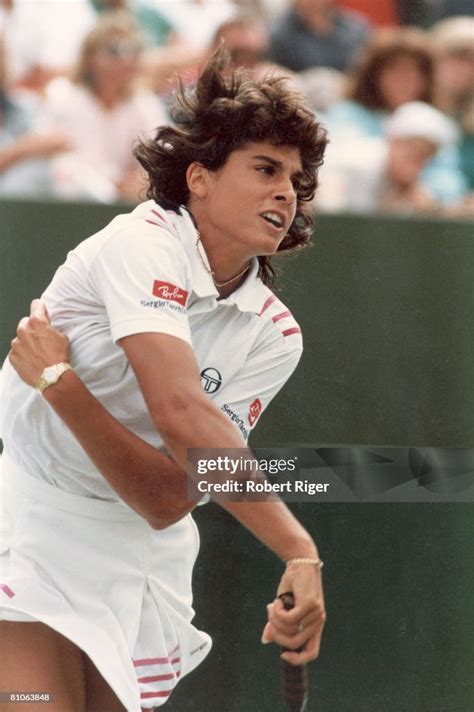 Argentinian Tennis Player Gabriela Sabatini In The Midst Of A Tennis