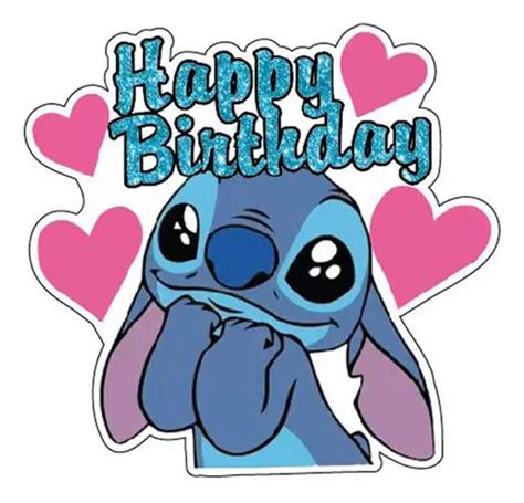 Cake Toppers De Stitch Para Decoración Fiesta Cumpleaños Meses Sin