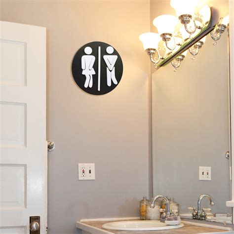 Unisex Bathroom Signs Cute Bathroom Wall Decor Funny