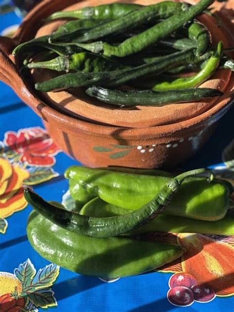 Chile Chilaca Con Queso Y Crema ~rajas Roasted Green Chiles With Cheese