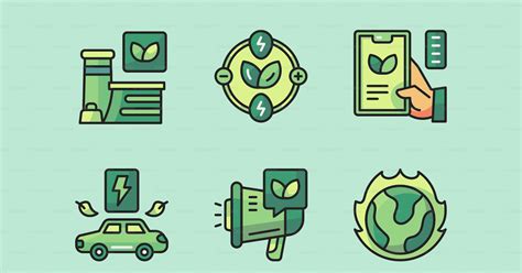 다양한 아이콘이 있는 녹색과 파란색 배경 벡터 Unsplash의 탄소 발자국 이미지