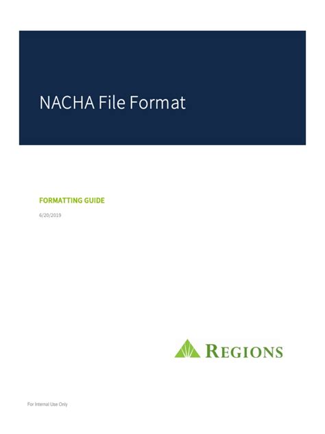Nacha File Format Formatting Guide Pdf Automated Clearing House