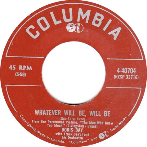 Doris Day Que Sera Sera Lyrics Brooke Anderson