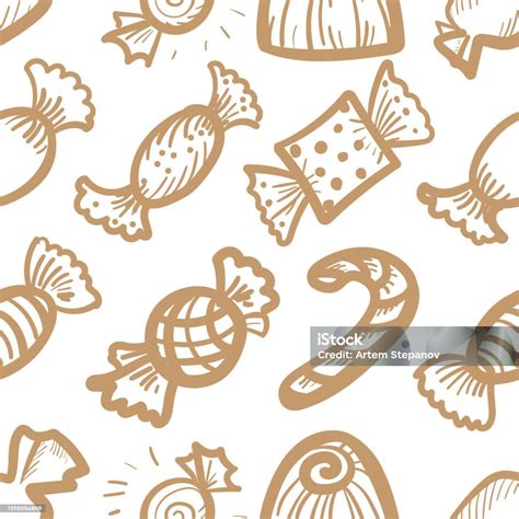 Sketsa Candy Seamless Pattern Ilustrasi Stok Unduh Gambar Sekarang