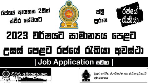 සාමාන්‍යය පෙළ හා උසස් පෙළට රජයේ ස්ථිර රැකියා 2023 වර්ෂයට අයදුම්පත් සහිතව Jobguidesrilanka