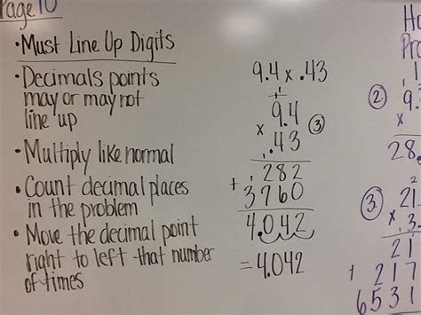 Mrs Whites 6th Grade Math Blog Multiplying Decimals Notes