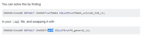 MySql Import Error Unknown Collation Utf8mb4 Unicode 520 Ci