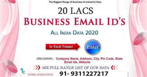 List Of Email Ids Of Companies In Excel Format