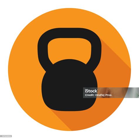 케틀벨 아이콘 피트니스 스포츠 기호 철 장비 벡터 일러스트레이션 운동 무거운 훈련 웹 마크 건강한 생활방식에 대한 스톡 벡터