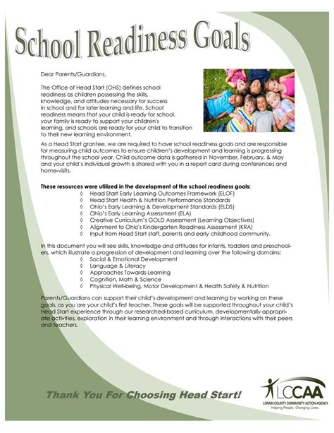 Goals For School Readiness At Skye Clarey Blog