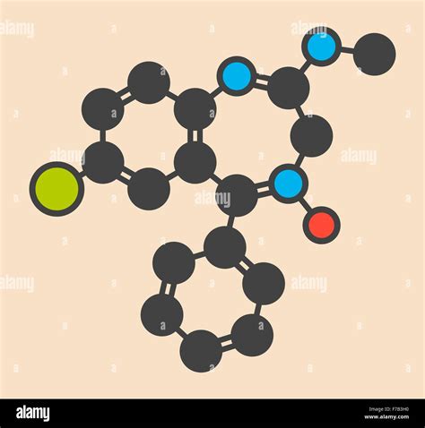 Chlordiazepoxide Sedative And Hypnotic Drug Chemical Structure Stylized Skeletal Formula