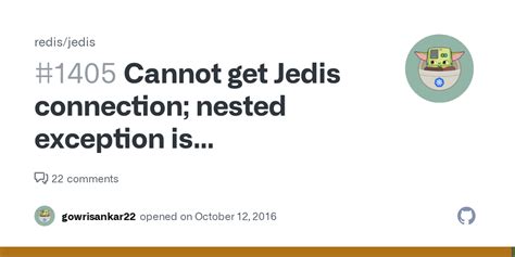 cannot get jedis connection nested exception is redis clients jedis