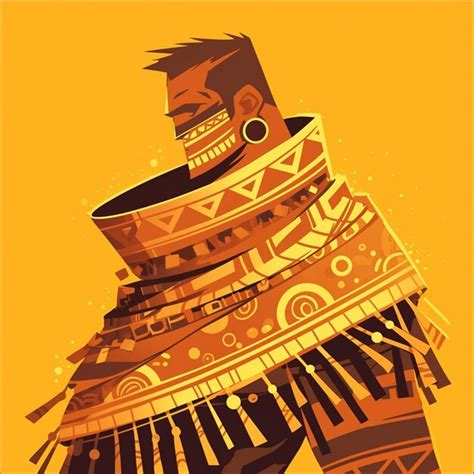 전통적 인 힌바 의 옷 을 입은 나미비아 사람 프리미엄 Ai 생성 벡터