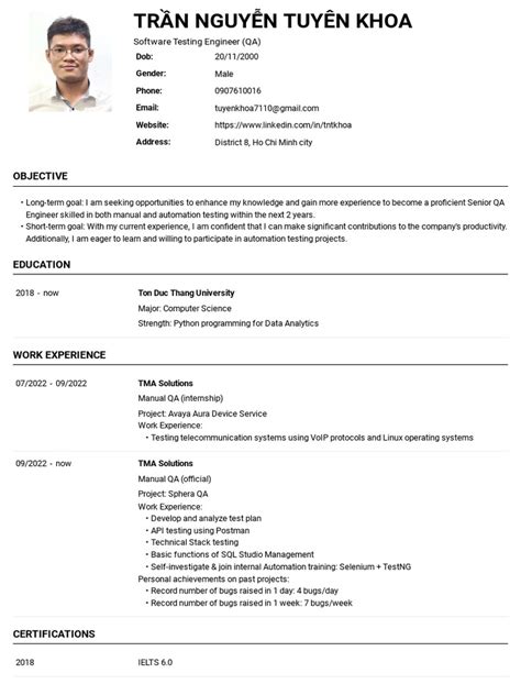 Tran Nguyen Tuyen Khoa Eng Cv Pdf Databases Microsoft Sql Server