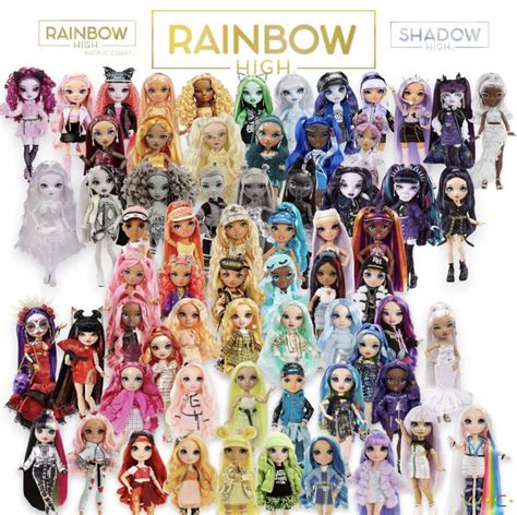 All The Rainbow Shadow High Characters In Spectrum Plastic Fantastic