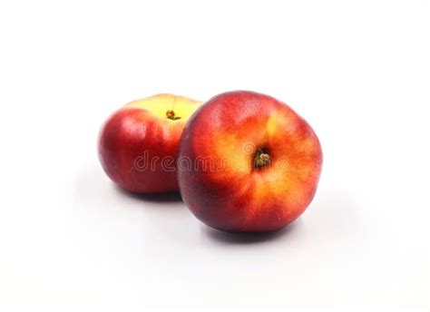 Platerina Fruits Sweet Flat Nectarine Isolated On A White Background