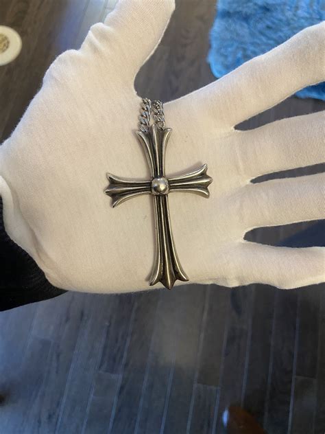 Chrome Hearts Rare Chrome Hearts Large Cross Pendant Chain Necklace