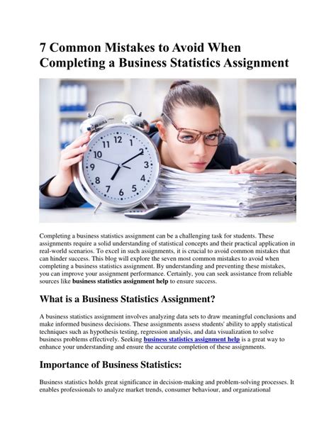 Ppt 7 Common Mistakes To Avoid When Completing A Business Statistics Assignment Powerpoint