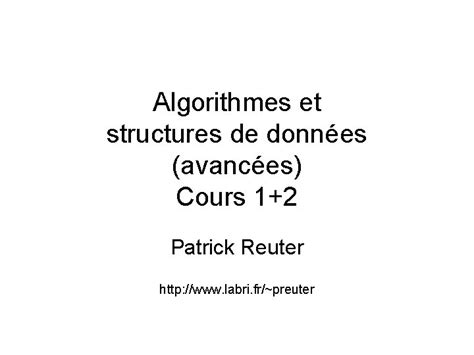 algorithmes et structures de donnes avances cours 12