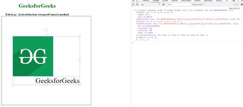 Fabricjs Activeselection Viewportcenter Method Geeksforgeeks