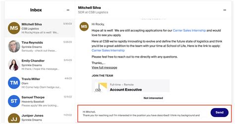 Responding To An Employer Message On Handshake Handshake Help Centre