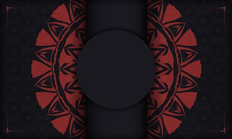 추상 장식이있는 엽서 인쇄 디자인을위한 템플릿 로고를 위한 그리스 빨간색 장식품이 있는 블랙 벡터 배너 0명에 대한 스톡 벡터